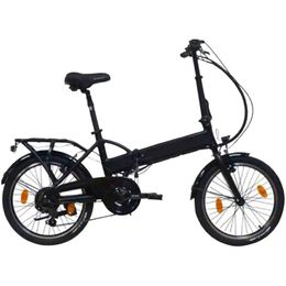 Llobe Unisex Llobe &raquo;Falt E-Bike 20" Plexa&laquo; 6 Gang Shimano Tourney Schaltwerk Kettenschaltung Heckmotor 250 W schwarz 39cm, 20 Zoll (50,80cm)