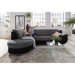 Trendmanufaktur Ecksofa &raquo;Rondo 3, zeitlos & bequem, Materialmix, L-Form, Breite 265cm&laquo; wahlweise mit Federkern f&uuml;r mehr Komfort, wahlweise mit 