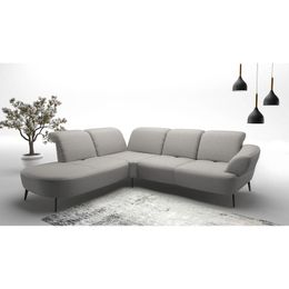Sit & More sit&more Ecksofa &raquo;Dance, L-Form, inkl. Sitztiefenverstellung&laquo; inkl. Click&Seat, optional mit Kopfteilverstellung grau 95%Polyester 5%Polyamid B/H/T: 