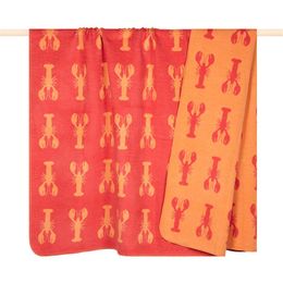 Pad Wohndecke &raquo;LOBSTER&laquo; Made in Europe, Wendefunktion, gestreift, Motiv Hummer, 150x200 cm rot Mischgewebe B/L: 150cm x 200cm