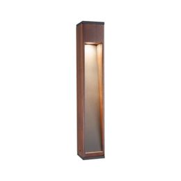 Paulmann Pollerleuchte &raquo;Trabia IP44 eckig 3000K 3,5W 230lm 230V 38&deg; GU10 Holz&laquo; GU10 1 Stk. Warmwei&szlig; braun 1, H: 60cm, 1 Stk.