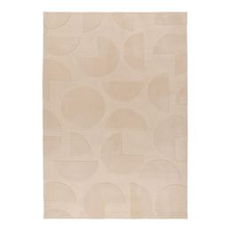 Kayoom Teppich &raquo;Niburi 425&laquo; rechteckig 10 mm H&ouml;he weicher Kurzflor, modern gemustert, Wohnzimmer beige Polyester B : 120cm 1 Stk., 10mm, L: 170cm