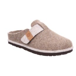 Rohde Damen Pantoffel &raquo;D.Meran&laquo; Hausschuh, Filz Clog, Schlappen mit Klettriemchen beige 36