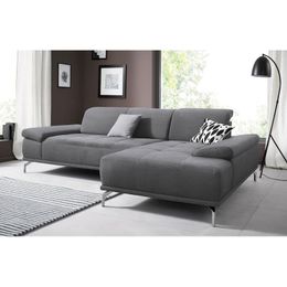 OTTO home Ecksofa &raquo;Caluna&laquo; Inkl.Sitztiefenverstellung, wahlweise mit Kopf- und Armteilverstellung grau Flachgewebe Mura: (100% Polyester);Luxus-