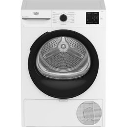 Beko W&auml;rmepumpentrockner &raquo;BM3T37249W&laquo; AquaWave Schontrommel schont Ihre W&auml;sche wei&szlig; Kombinierter Filtermechanismus &ndash; Kondensatorreinigung nur zweimal 