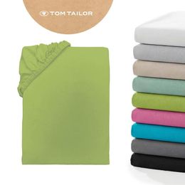 Tom Tailor HOME Spannbettlaken &raquo;Tom Tailor Jersey&laquo; ab Gr&ouml;&szlig;e 90x200 cm, Laken in hochwertiger Jersey Qualit&auml;t gr&uuml;n Jersey, Obermaterial: 100% Baumwolle