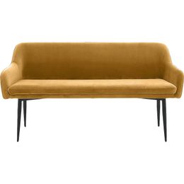 Salesfever Sitzbank &raquo;Komfortable Sitzbank&laquo; mit Armlehnen und R&uuml;ckensteppung gelb Metall, Polyester B/H/T: 160cm x 85cm x 61cm, Samt, Sitzbank 160cm 