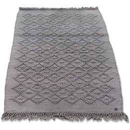 Tom Tailor HOME Badematte &raquo;Vintage Wash, Badvorleger, Badezimmer Teppich&laquo; H&ouml;he 6 mm fu&szlig;bodenheizungsgeeignet Badteppich, Uni Farben, Rauten Muster, 