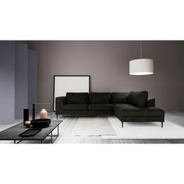 Trendmanufaktur Ecksofa &raquo;Luzi, wahlweise mit Schlaffunktion und Bettkasten, gem&uuml;tlich, L-Form&laquo; Designsofa mit Ottomane, Metallf&uuml;&szlig;e schwarz, Breite 264