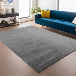 Ayyildiz Teppiche Teppich &raquo;JOY 1400, auch als L&auml;ufer und in Rund erh&auml;ltlich&laquo; rechteckig 11 mm H&ouml;he besonders weich, uni Kurzflor, Wohnzimmer, Kinderzimmer grau 