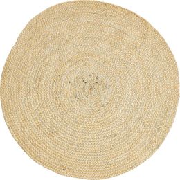 OTTO home Teppich &raquo;Ibiza&laquo; rund 7 mm H&ouml;he Jute-Teppich, Wendeteppich, handgewebt, Naturfaser, Boho-Stil beige Jute &Oslash; 120cm 1 Stk., 7mm, &Oslash; 120cm