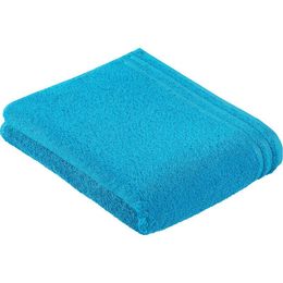 Vossen Badetuch &raquo;Calypso Feeling&laquo; mit schmaler Bord&uuml;re aus 100% Baumwolle, Vegan, einfarbig blau Walkfrottee, Obermaterial: 100% Baumwolle B/L: 67cmx140cm, 1