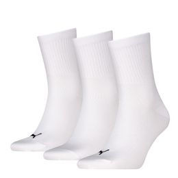 Puma Herren Socken "Puma UNISEX LOGO SHORT CREW", Gr. 43, wei&szlig;, Obermaterial: 64% Baumwolle, 22% Polyester, 11% Polyamid, 3% Elasthan, Socken