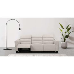 OTTO home 3-Sitzer &raquo;Carpari Webstoff, 224 cm, man./elektr. Relaxfunktion&laquo; (USB A/C), sowie Kopfteilverstellung beige B/H/T: 224cm x 97cm x 100cm, 