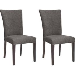 Home Affaire 4-Fu&szlig;stuhl &raquo;Aspen&laquo; (Set) 2 Stk.Beine aus massiver Buche, wengefarben lackiert grau Polyester B/H/T: 46cm x 94,5cm x 59cm, 2 Stk., 