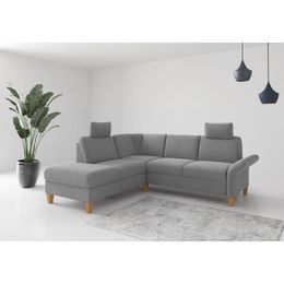 OTTO home Ecksofa &raquo;Rochelle, L-Form&laquo; wahlweise mit Armteilverstellung, Schlaffunktion und Bettkasten grau 100% Polyester B/H/T: 240cm x 90cm x 216cm, 