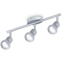 B.K.LICHT Deckenleuchte GU10 1 Stk. 3-flammiger LED Deckenspot, dreh-, schwenkbar, IP20, neutralwei&szlig; grau 3, H: 10cm, 1 Stk.