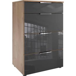 wimex Schubkastenkommode &raquo;Level36 C by fresh to go&laquo; mit Glaselementen auf der Front, soft-close Funktion, 54cm breit grau Holzwerkstoff B/H/T: 54cm x 84cm x