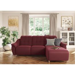 Home Affaire Ecksofa &raquo;Boston L-Form&laquo; Kopfteilverstellung an jeder Sitzfl&auml;che, wahlweise Relaxfunktion rot Struktur (100% Polyester);Luxus-Microfaser 