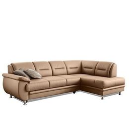 Sit & More sit&more Ecksofa &raquo;Mailand L-Form, B: 250 cm, zeitloses Design, Komfortpolsterung&laquo; optional Schlaffunktion braun Luxus-Kunstleder;Kunstleder Softlux ;