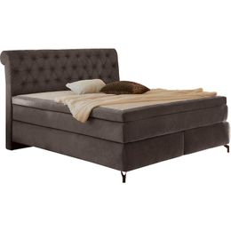Jockenh&ouml;fer Boxspringbett &raquo;Scarlett mit einer hochwertigen 7-Zonen-Tonnentaschenfederkernmatratze&laquo; H3, H3/H4 oder H4, und einem 9cm Kaltschaum-Topper schwarz 