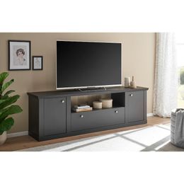 Home Affaire Lowboard &raquo;Lincoln, moderner TV-Schrank, schwarze Kommode, TV-Unterschrank&laquo; edles Design, messingfarbene Knopfgriffe, in 2 Gr&ouml;&szlig;en 