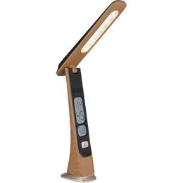 Globo LIGHTING Tischleuchte &raquo;AVERIE&laquo; LED-Modul 1 Stk. Tischleuchte Holz/Schwarz/Gold, Touchdimmer, USB, LED 2W braun 1, H: 31,4cm, 1 Stk.