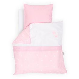 Tr&auml;umeland Babybettw&auml;sche &raquo;kuschelweiche Bettw&auml;sche Krone&laquo; 2 Stk. rosa Jersey, Obermaterial: 100% Baumwolle B/L: 80cm x 80cm, 1 Stk., 1 Stk., Jersey, B/L: 35cm x