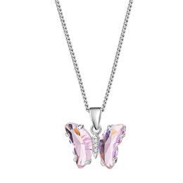 Firetti Damen Kette mit Anh&auml;nger &raquo;Schmuck Geschenk Silber 925 Halsschmuck Halskette Schmetterling&laquo; mit Kristallstein (synth.), Zirkonia (synth.) 