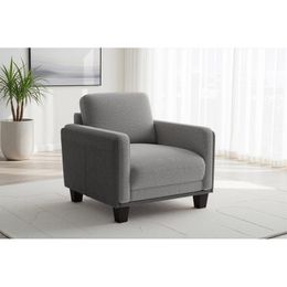 Sit & More sit&more Sessel &raquo;Concept&laquo; mit R&uuml;ckenkissen grau 100% Polyester Soft clean,mit Fu&szlig; Buche schwarz, B/H/T: 89cm x 84cm x 90cm