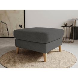 OTTO home Polsterhocker &raquo;MARSEILLE&laquo; Massivholzbeine Eiche, Landhausstil, Wellenunterfederung grau 85% Polypropylene, 15% Polyester B/H/T: 70cm x 47cm 
