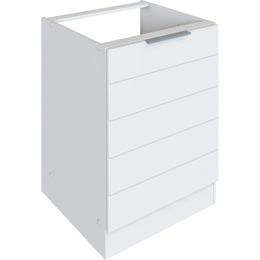 KOCHSTATION Sp&uuml;lenschrank &raquo;KS-Luhe&laquo; 60 cm breit wei&szlig; MDF wei&szlig;, B/H/T: 60cm x 82cm x 60cm, T&uuml;ren: 1 Stk.
