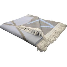Adam Wohndecke &raquo;Casket Valdelana&laquo; mit grafischem Muster, Kuscheldecke beige Baumwolle B/L: 145cm x 190cm