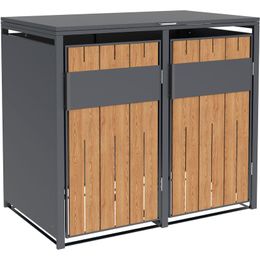 WESTMANN M&uuml;lltonnenbox &raquo;Varius 2&laquo; BxTxH: 132x80x116 cm, f&uuml;r 2x240 L M&uuml;lltonnen Stahl Einheitsgr&ouml;&szlig;e
