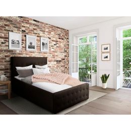 Home Affaire Polsterbett &raquo;Vaine&laquo; in 5 Breiten, auch in L&auml;nge 220 cm, incl. Roll-Lattenrost braun Samtoptik (100% Polyester) Liegefl&auml;che L&auml;nge B: 200cm