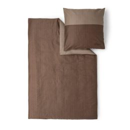 s.Oliver Bettw&auml;sche &raquo;Satinbettw&auml;sche s.Oliver&laquo; 2 Stk. im minimalistischen Wendedesign braun Mako-Satin, Obermaterial: 100% Baumwolle B/L: 135cm x 
