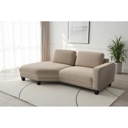 Sit & More sit&more Ecksofa &raquo;Concept&laquo; Modernes Sofa in drei Fu&szlig;farben zur Auswahl beige 100% Polyester B/H/T: 237cm x 84cm x 126cm, Longchair links,mit Fu&szlig; Buche