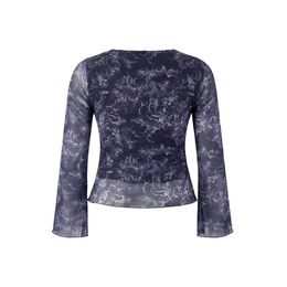 Trendyol Curve Bluse Damen Gr&ouml;&szlig;e 5XL taubenblau / dunkelblau