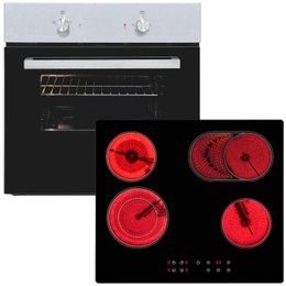 Exquisit Backofen-Set &raquo;EBE555-120&laquo; Set, 2 Stk. tlg. Autarker Einbau-Ofen mit Ober-/Unterhitze, Sensor-Kochfeld