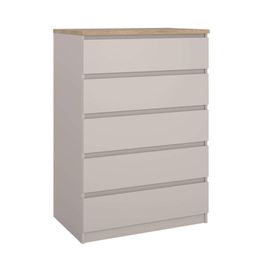 Home Affaire Kommode &raquo;Naia, Aufbewahrung, 5 Schubladen, Matt-Optik, grifflose Front&laquo; Modern, skandinavisches Design, in mehreren Farben, Hoch beige 