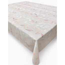 OTTO home Tischdecke &raquo;Raffon&laquo; Leinen Optik mit Blattmotiv, Wohn - Esszimmer Dekoration grau Polyester B/L: 160cm x 130cm, 1 Stk.