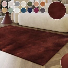 Esprit Hochflor-Teppich &raquo;Alice ESP-4377, Kunstfell&laquo; rechteckig 25 mm H&ouml;he Kaninchenfell-Haptik, besonders weich und dicht, f&uuml;r alle R&auml;ume rot Kunstfaser B : 