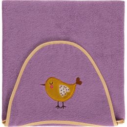Egeria Kapuzenhandtuch &raquo;Be Happy&laquo; mit Vogel Applikation lila Frottier, Baumwolle B/L: 70cmx100cm, 1 Stk., Frottier