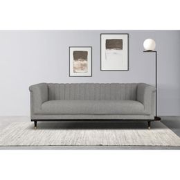 Home Affaire 2-Sitzer &raquo;Chamby&laquo; mit Holzrahmen unten und Steppung im Lehnenbereich grau 100% Polyester;Samtoptik (100% Polyester), Scheuertouren >