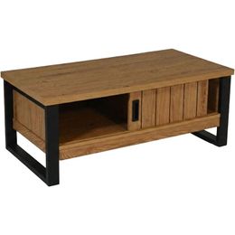 Jahnke Couchtisch &raquo;RIVA COFFEE&laquo; Couchtisch mit Stauraum & Schiebet&uuml;ren, Eiche-Optik, Breite: 108,5 cm braun B/H/T: 108,5cm x 43cm x 54,8cm