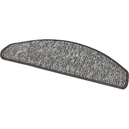 ANDIAMO Stufenmatte &raquo;Leo, Made in Poland&laquo; halbrund 6 mm H&ouml;he grobe melierte Schlinge, selbstklebend, 15 St&uuml;ck in einem Set grau Kunstfaser B : 28cm 15 Stk., 
