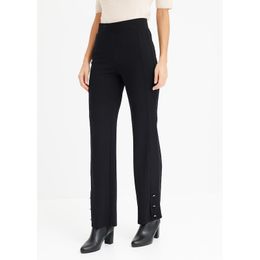 bonprix Damen bonprix Jerseyhose mit Viskose-Anteil, schmale Passform, f&uuml;r Fr&uuml;hjahr und Sommer schwarz 52/54 (XXL), N-Gr