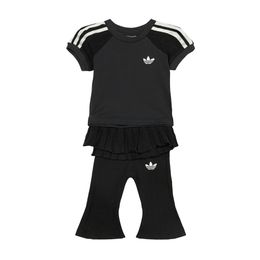 adidas originals Set 'SLIM KNITTED TEE LEGGINGS' M&auml;dchen Gr&ouml;&szlig;e 92 schwarz / wei&szlig;