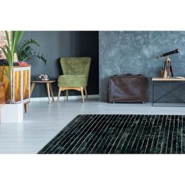 Kayoom Teppich &raquo;Prime 110&laquo; rechteckig 15 mm H&ouml;he Handgefertigtes Unikat, sehr weiche Haptik, pflegeleicht schwarz Viskose B : 160cm 1 Stk., 15mm, L: 230cm
