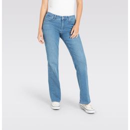 MAC Damen MAC Bootcut-Jeans &raquo;LAURA&laquo; Figurformende Denim-Qualit&auml;t blau 46, L&auml;nge 28